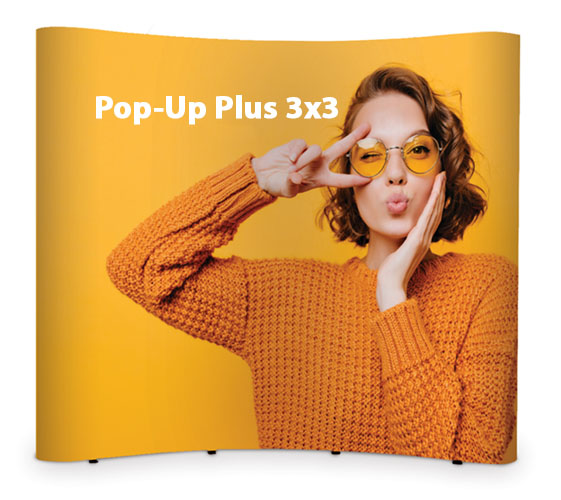 Pop Up stena 3x3 oblá | Prezentačné systémy, reklamné stojany, deliace ...
